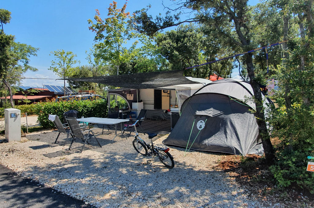 Stellplätze im Campingplatz Val Saline, Rovinj, Istrien, Kroatien
